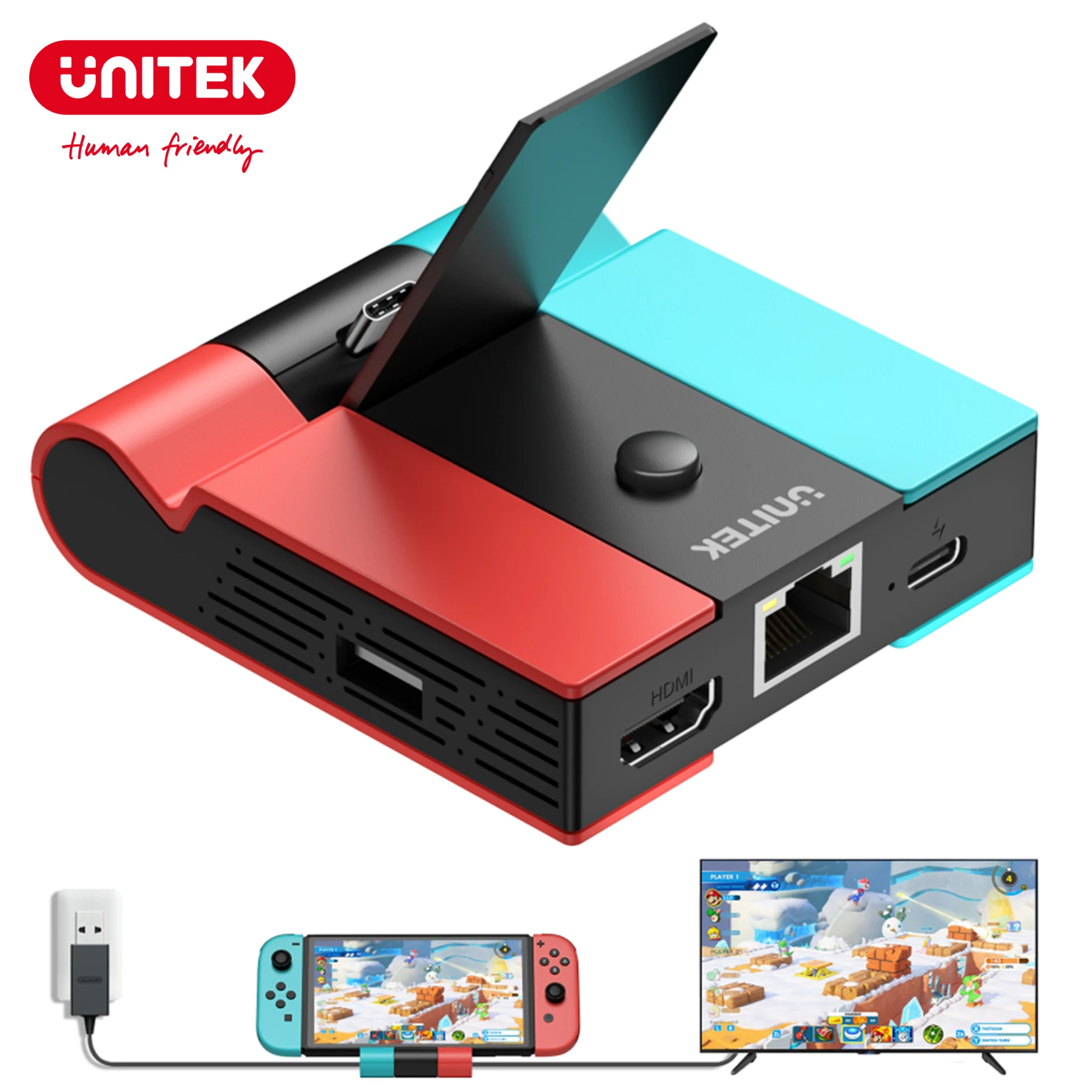 Unitek Game Dock For Nintendo Switch Oled With 45w Pd Charging Lan ...