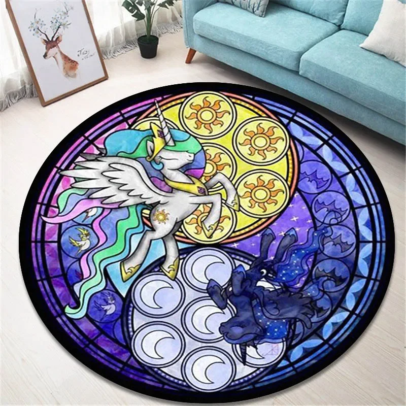 Cartoon My Little Ponys round carpet living room bedroom non-slip ...