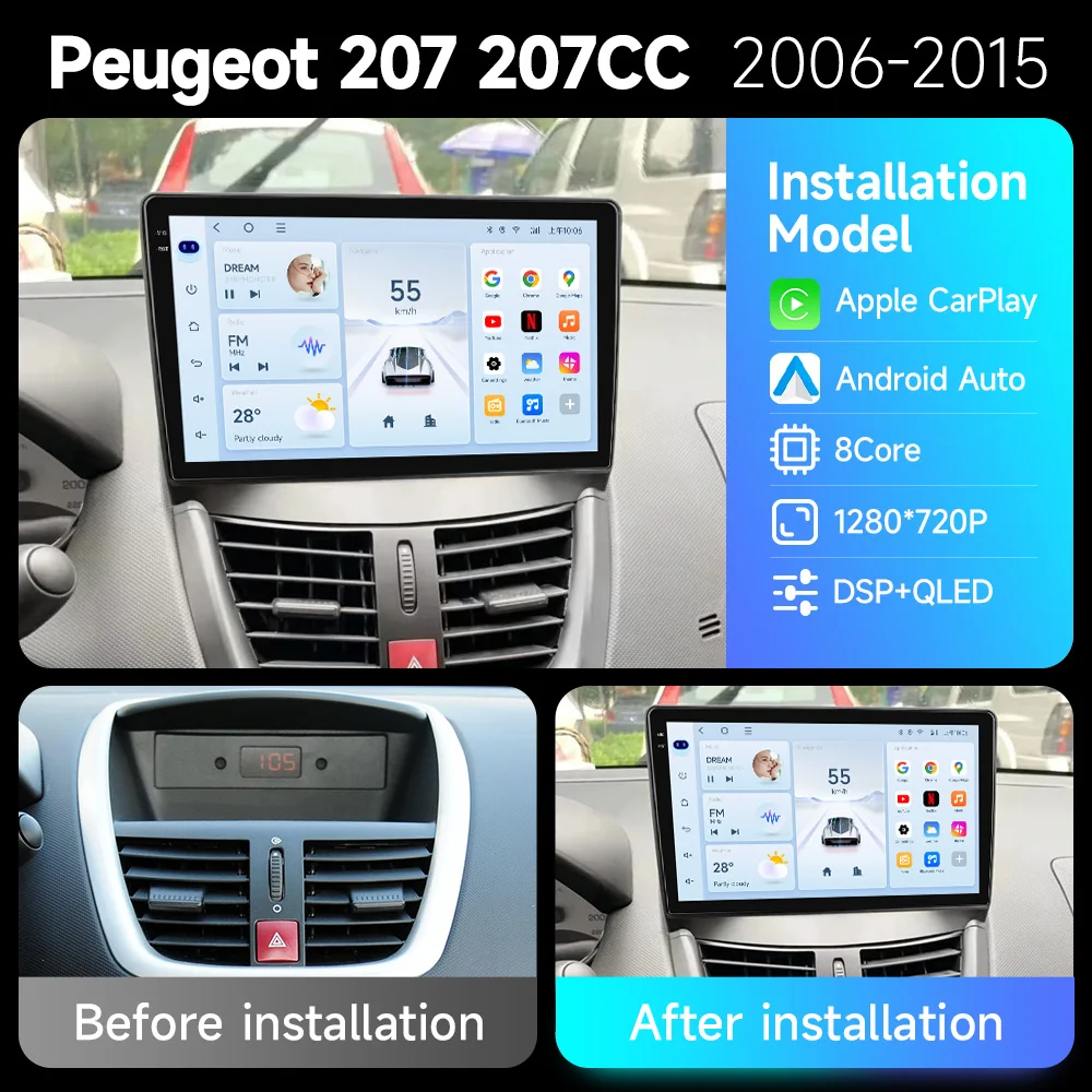 Full Lamination Touch Screen For PEUGEOT 207 CC 2006-2015 Wireless ...