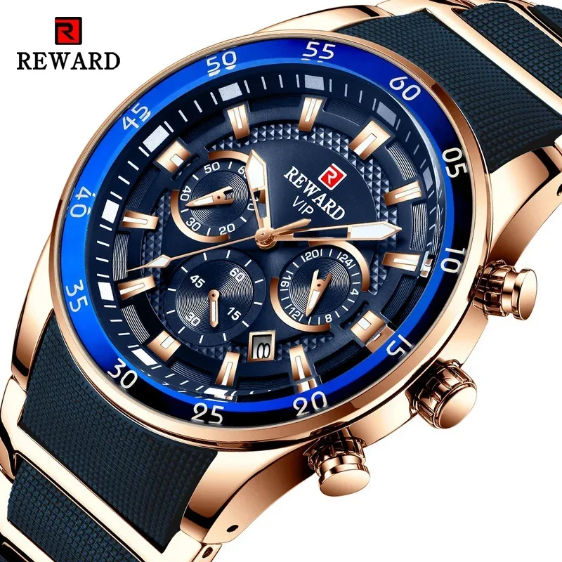 REWARD 81011 Men Watch Luxury Quartz Wristwatches Chronograph Automatic ...