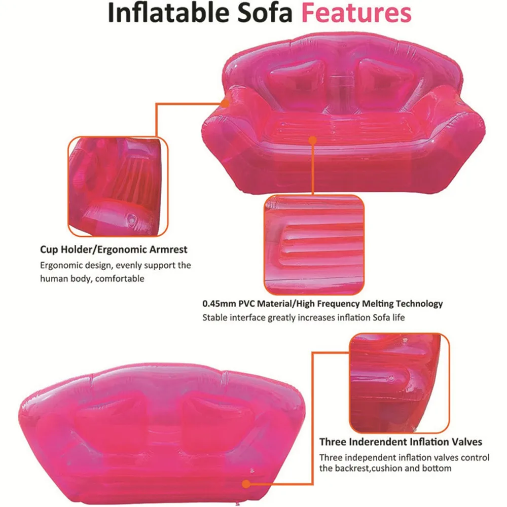 Ghế Hai Người Trong Suốt Ghế Sofa Bơm Hơi Đảng Phòng Khách Bể Bơi Sofa PVC Bơm Hơi Đồ Ngoài Trời ...