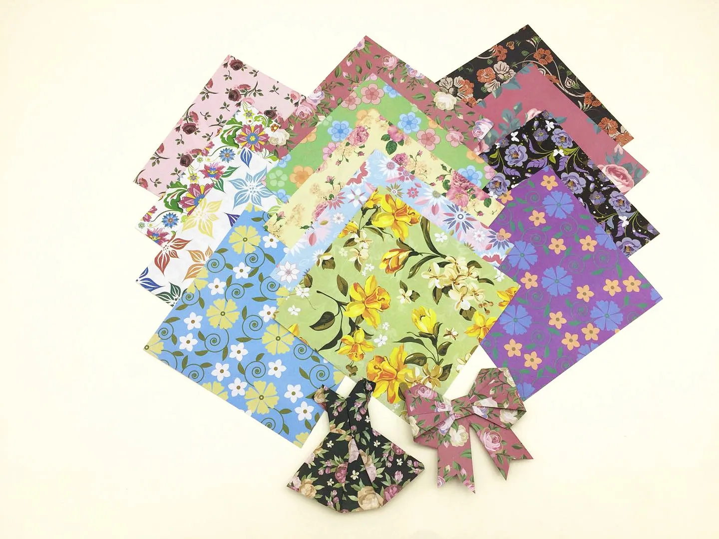 60pcs-Colored-Floral-Origami-Folding-Craft-Paper-Double-sided-Printing ...