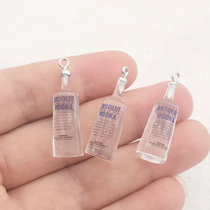 10pcs Water Bottle Charms Simulation Vodka Bottle Charms,For Jewelry ...