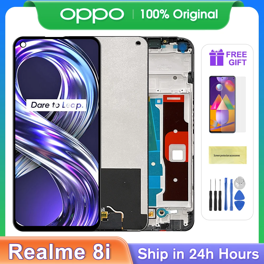 Pantalla táctil Lcd para Oppo Realme, repuesto Original de 6,6 pulgadas, con Marco, prueba 100% ...