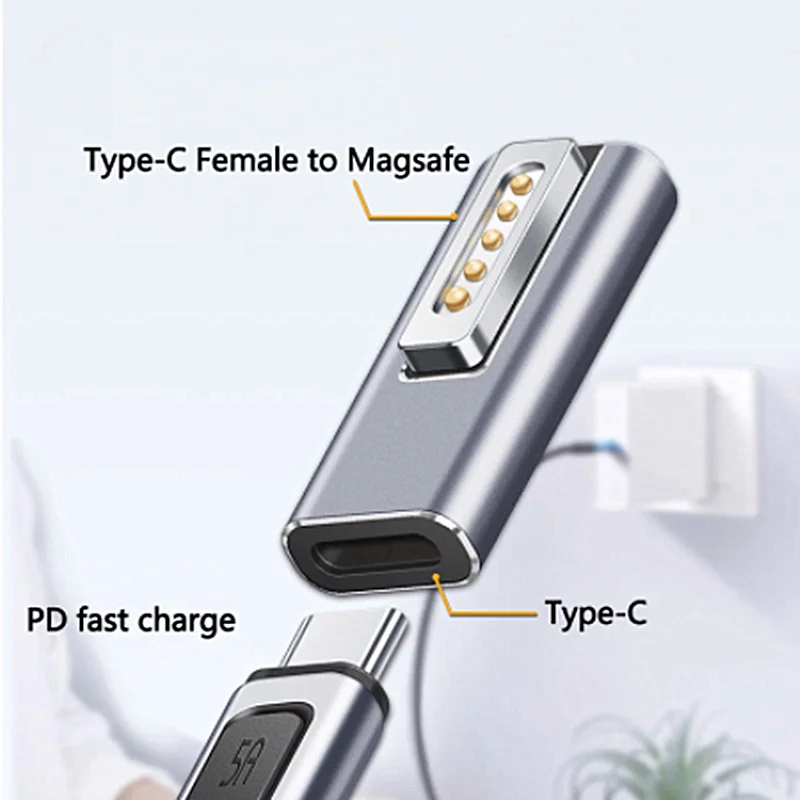 USB C Female Fast Charging Plug Converter Type C Magnetic Cable for ...