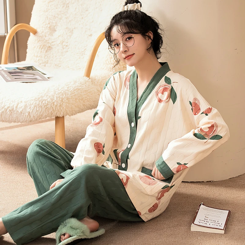 Cotton Japanese Kimono Pajamas | Kimono Sleepwear Pajama Set ...