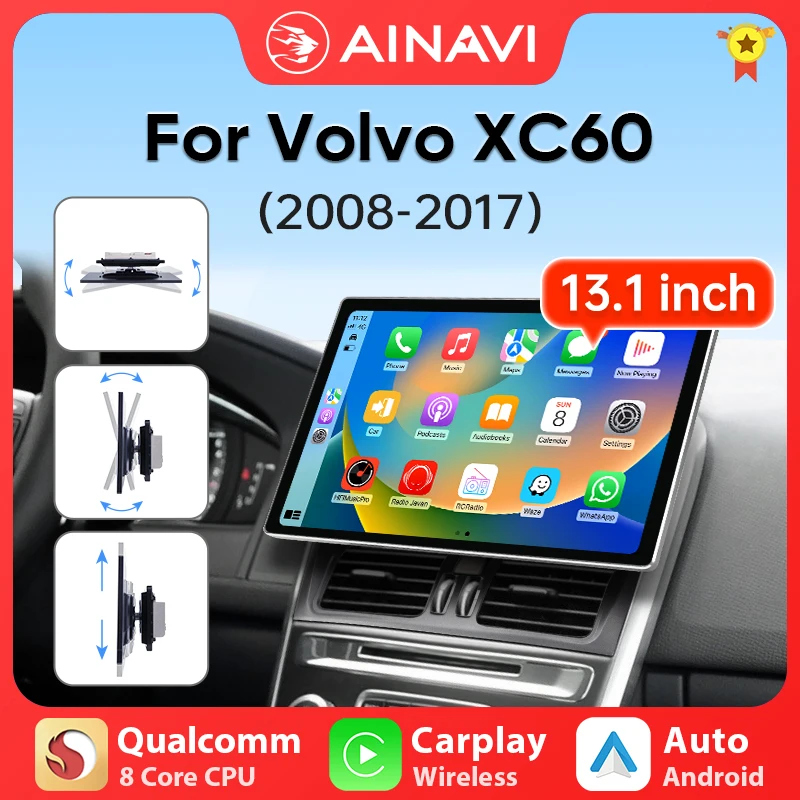 Ainavi-13-1-Inch-Car-Radio-Android-Auto-Carplay-For-Volvo-XC60-2008 ...