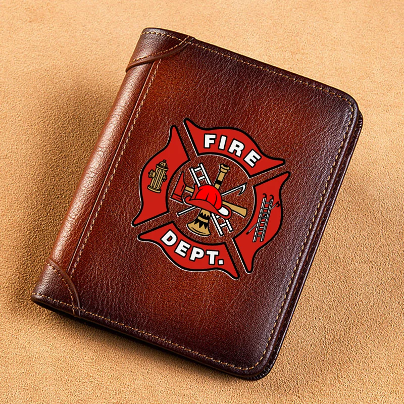 High-Quality-Genuine-Leather-Wallet-Firefighter-Fire-Control-Symbol ...