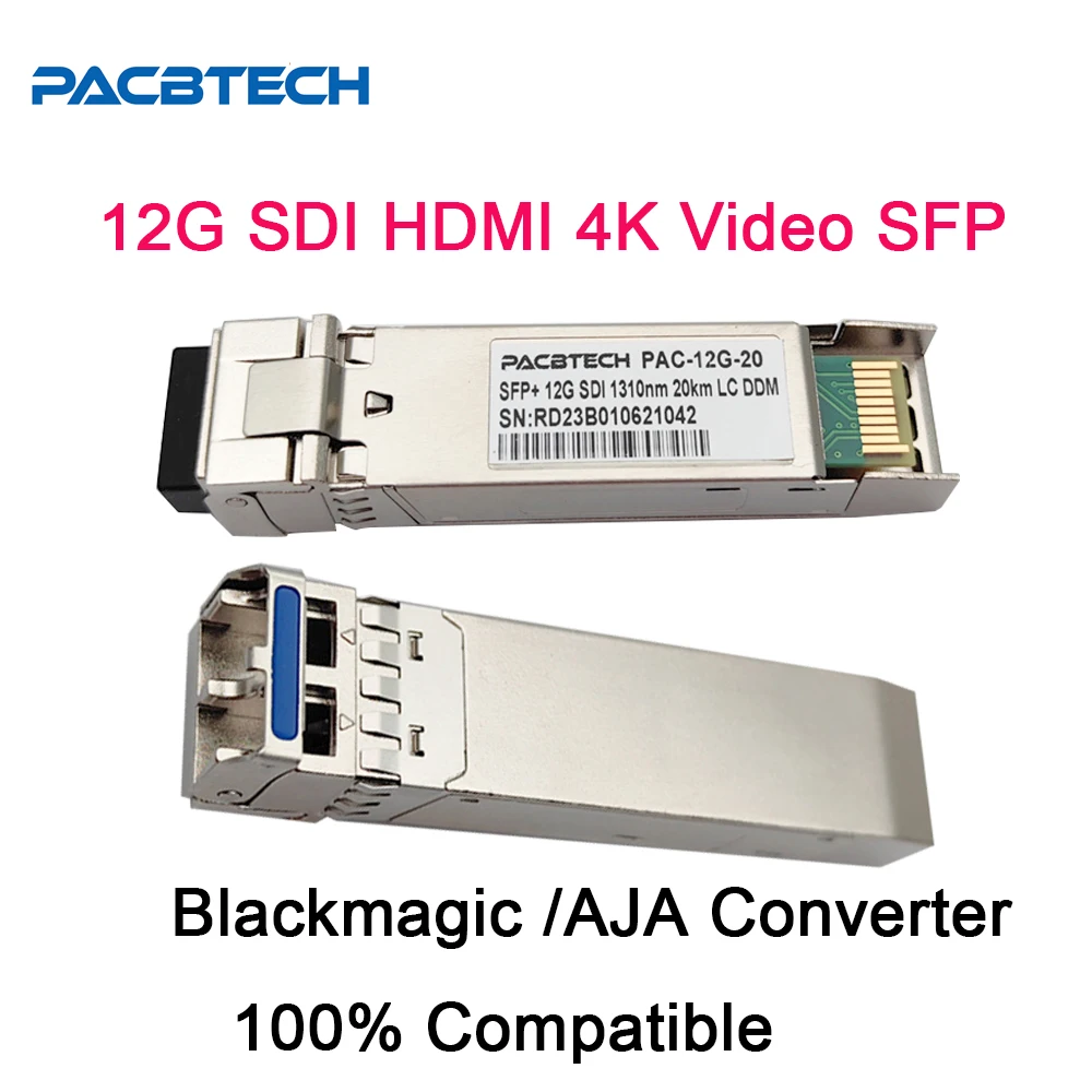 12G sfp модуль 12G-SDI 1310nm 20KM SD-SDI HD-SDI Video Tranceiver 4K ...