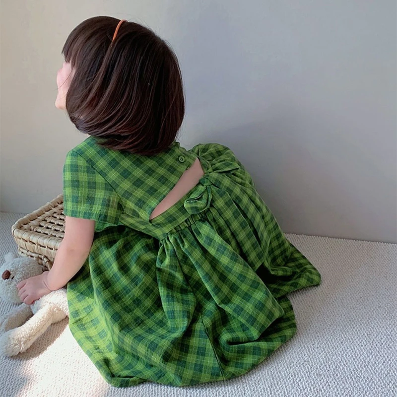 Vestido De Princesa A Cuadros De Manga Corta Para Ni As Ropa Para Ni Os Ropa