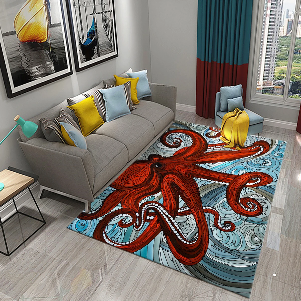 3D Ocean Themed Funny Octopus Carpet for Home Bedroom Decorative Living Room Bathroom Door Entrance Non slip Rug Kitchen Carpet AliExpress