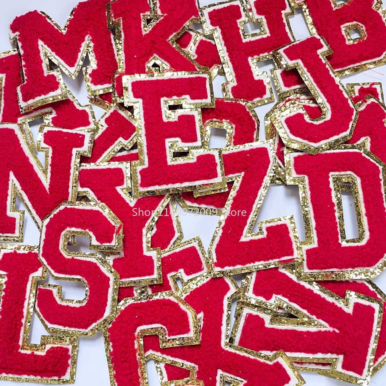 8CM-Red-Chenille-Letters-Patches-Iron-on-Towel-Embroidered-Felt ...