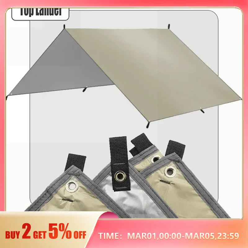 Camping Tarp Waterproof Tent Tourist Awning Shade Garden Canopy Beach ...