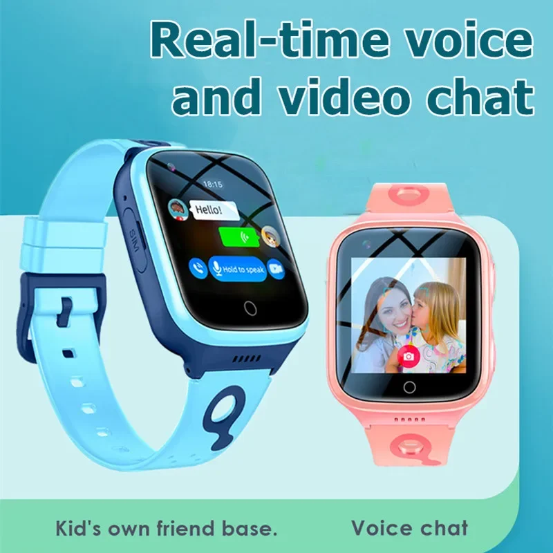 Kids 4G Smart Watch With 1000mAh SOS Video Call GPS Wifi LBS Location ...