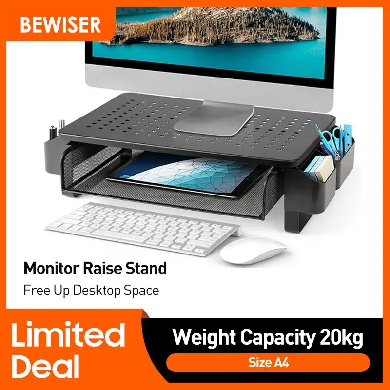 Monitor-Desktop-Stand-Multi-functional-Office-Storage-Drawer-Suitable ...