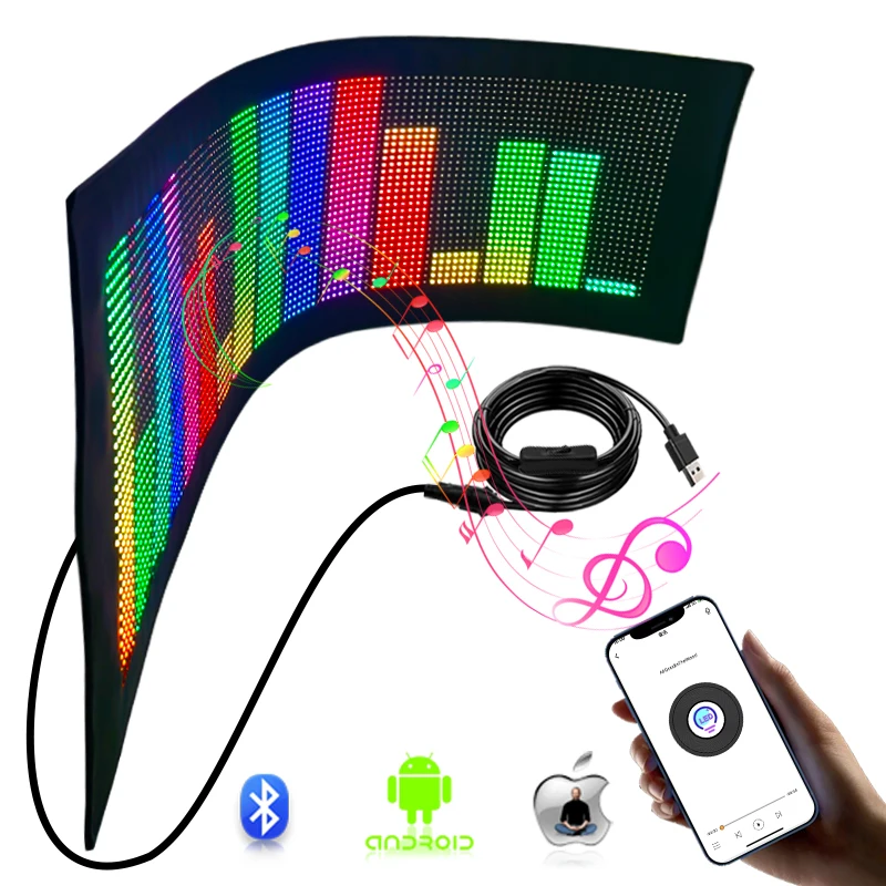 Full-Color-Light-UP-Flexible-LED-Display-Screen-USB-5V-LED-Matrix-Soft ...