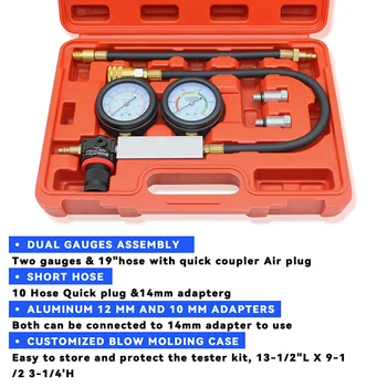 TU-21 Cylinder Leak Tester Compression Leakage Detector Set Double ...