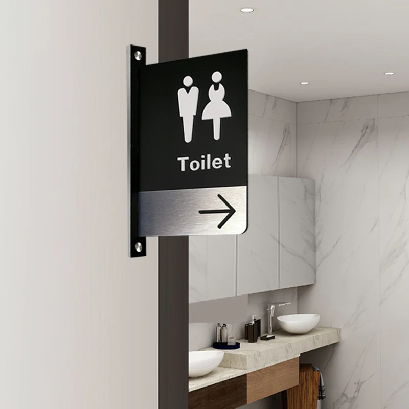 Door Sign Double Side Mounted Restroom Reminder Sign Men's And Women's ...