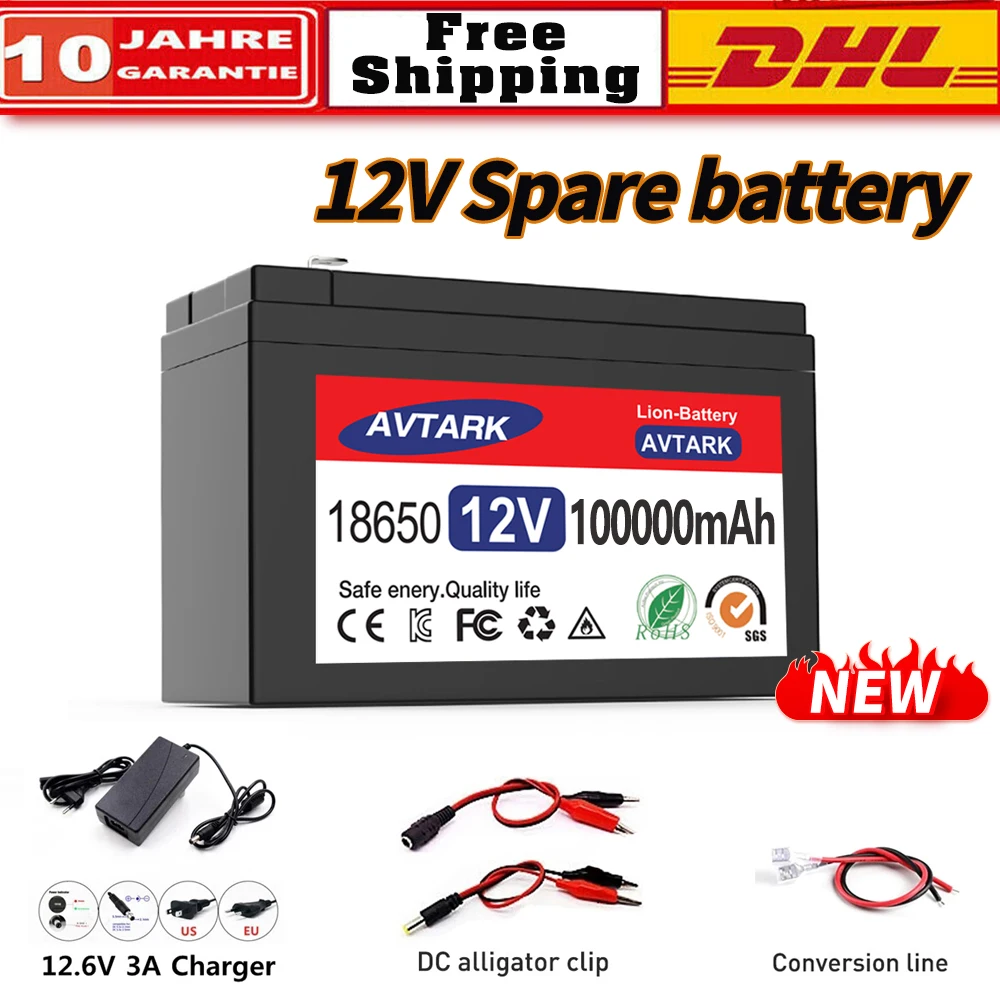 18650-12V-120Ah-100Ah-65Ah-Lithium-Li-ion-Rechargeable-Battery-Pack-for ...
