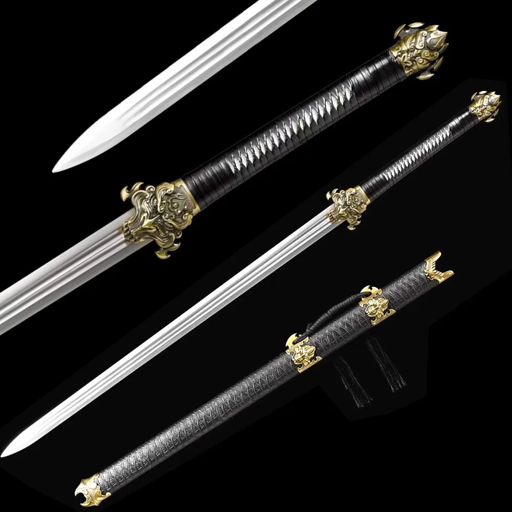 43-HandMade-Chinese-KungFu-Double-Edge-Straight-Jian-Sword-HanJian ...