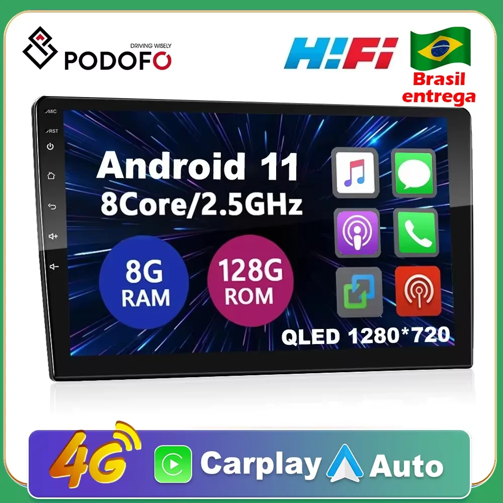 Podofo-2-Din-Android-7-9-10-Polegadas-Carplay-Carro-Multim-dia-Player ...