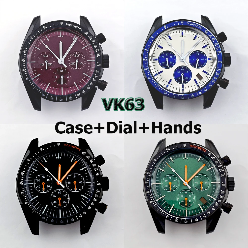 VK63 watch case men's watch stainless steel case Aleck glass case ...