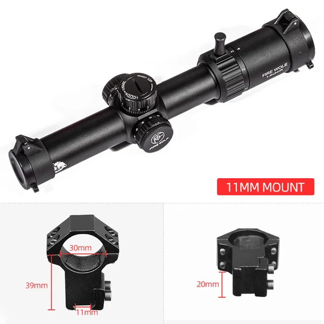 FIRE WOLF HD 1-6X24 IR Compact Hunting Scope Tactical Rifle Scopes ...