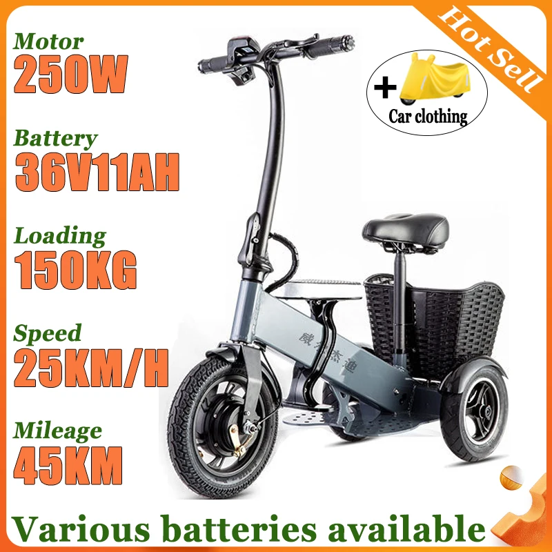 Portable Folding Adult Electric Tricycle Parent-child Mini Small ...