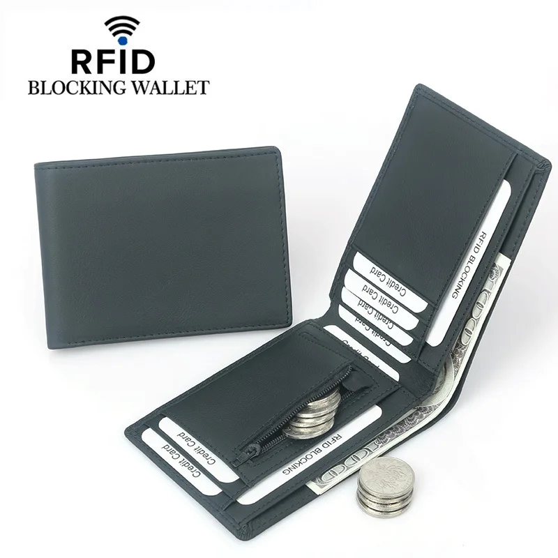 도난 방지 RFID PU 접이식 삽입 그림 라이센스 동전 달러 지갑, 다기능 지갑, 신용 ID 카드 홀더 가방