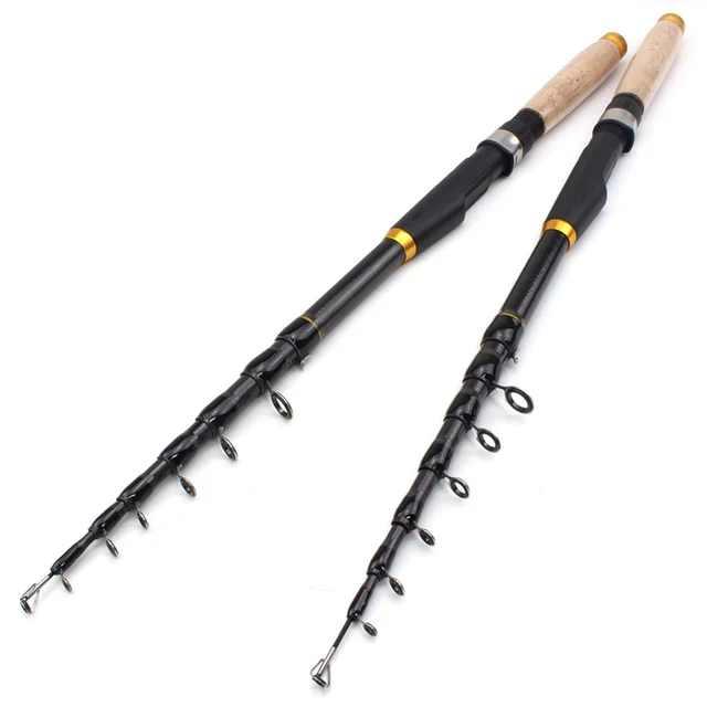 1.8m 2.1m 2.4m 2.7m 3.0m 3.6m Carbon Fiber Spinning Fishing Rod Super Short Pocket Spinning Pole ...