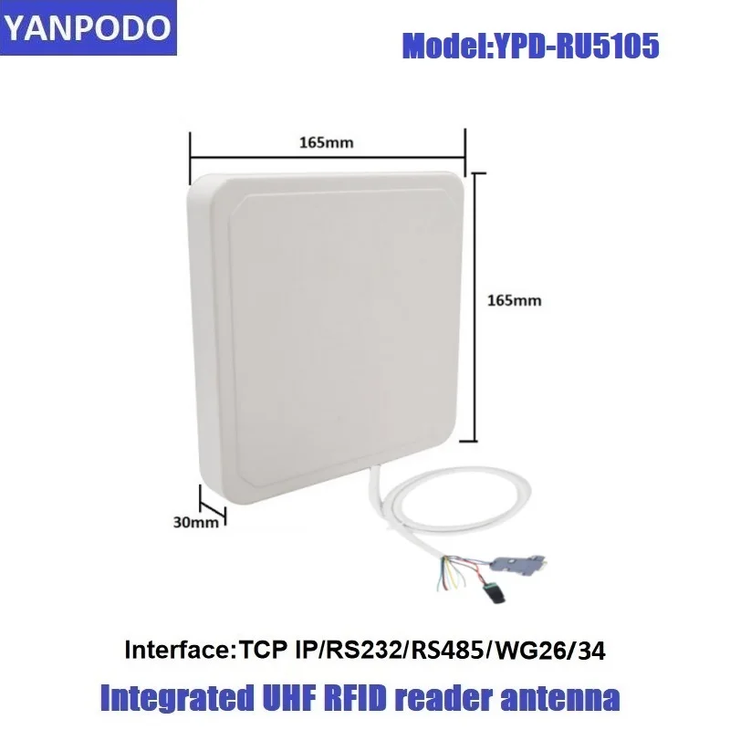 Yanpodo แบบบูรณาการ UHF RFID Reader เสาอากาศช่วง1 4M RS232 WG26 TCP IP ...