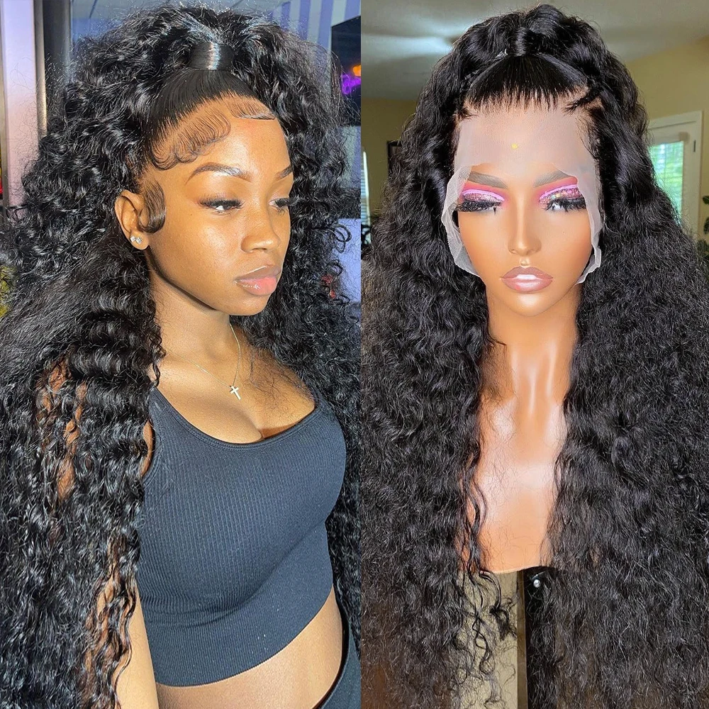 Onda profunda 200 densidade hd 13x6 360 frente do laço peruca de cabelo ...