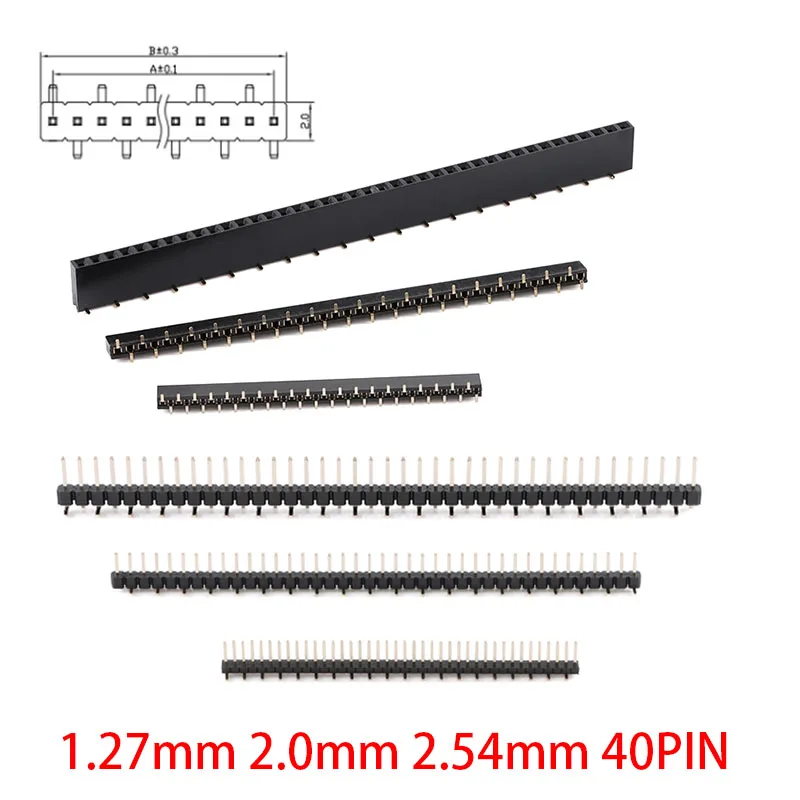 2PCS-Pitch-1-27mm-2-0mm-2-54mm-40PIN-SMD-SMT-dislocation-Male-Female ...