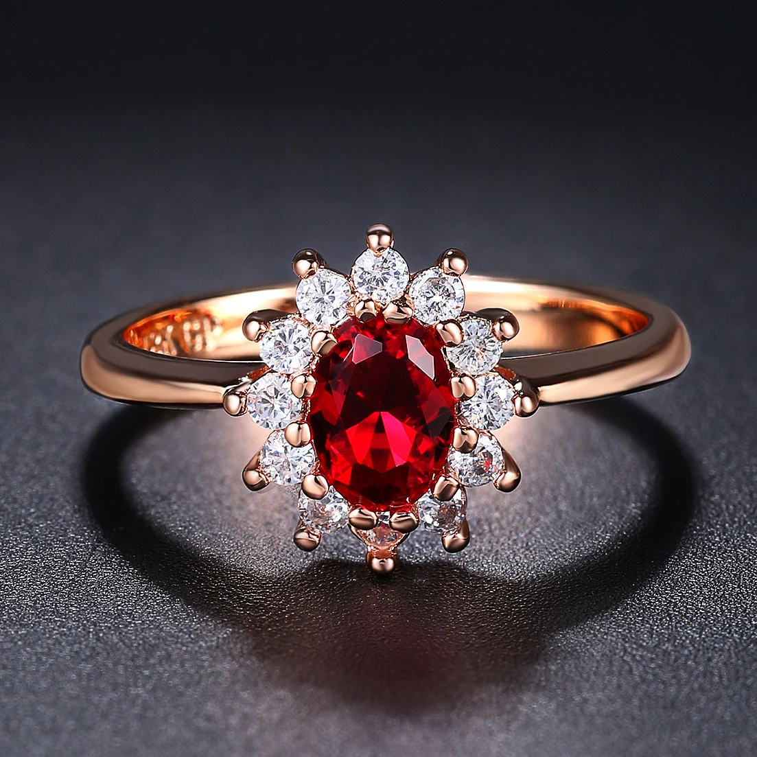 Classic-Red-Crystal-Wedding-Rings-for-Women-Bridal-Beautiful-Rose-Gold ...