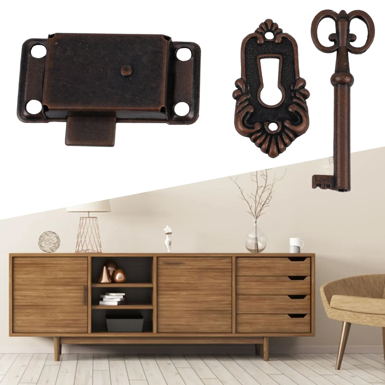 Antique-Door-Lock-Drawer-Jewelry-Wooden-Box-Cabinet-Wardrobe-Cupboard ...