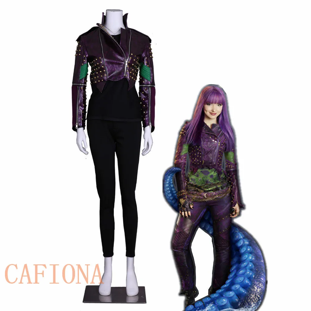 Cafiona-Descendants-2-cosplay-Mal-Cosplay-costume-purple-Leather-coat ...