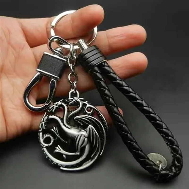 Fashion-Keychain-Wolf-Head-Badge-Pendant-Key-Chains-Rope-Keyring ...
