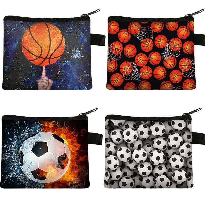 9 Colors 3D Print Football Basketball Children Plush Coin Purse ...
