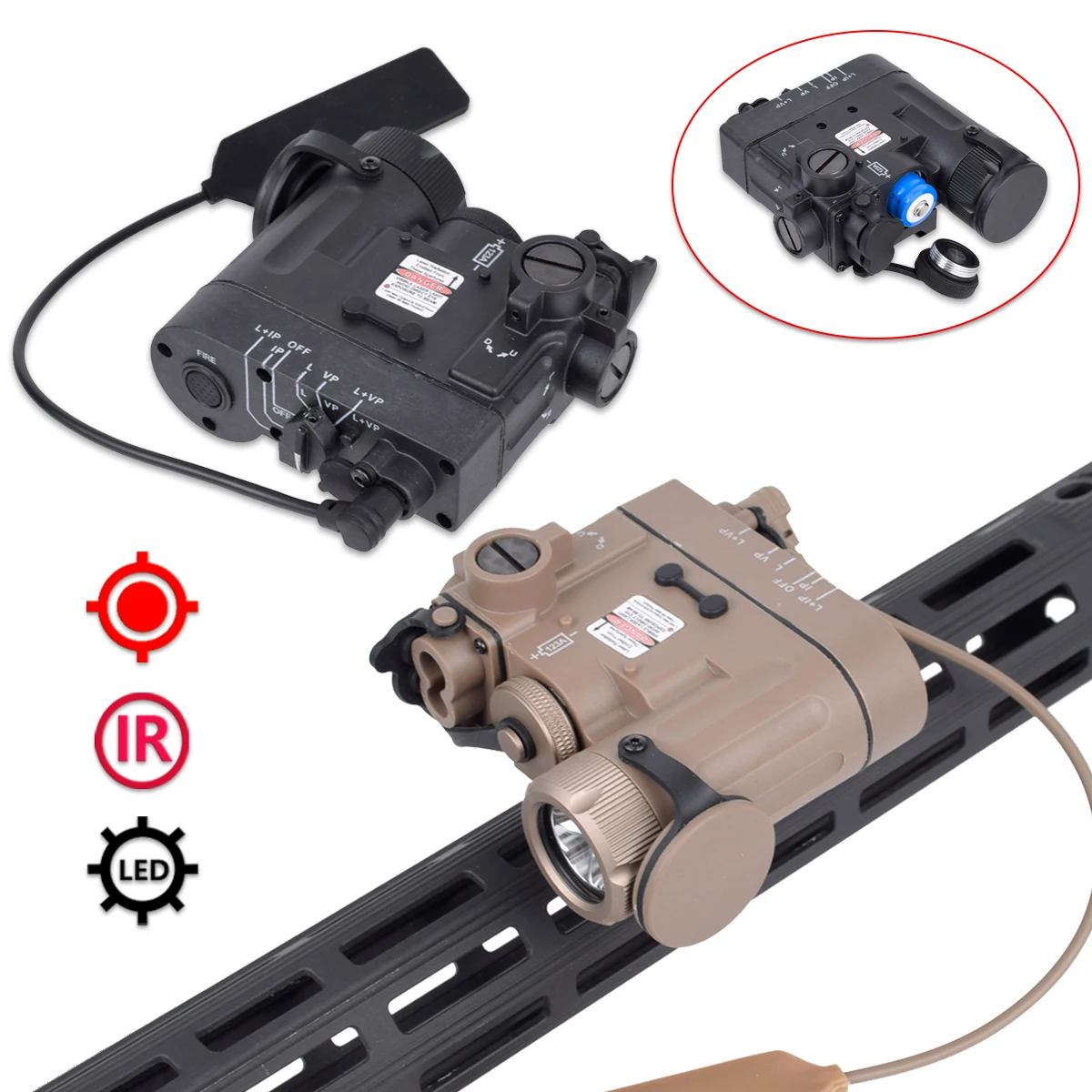 Hunting-IR-Red-Dot-Laser-Sight-LED-Flashlight-DBAL-D2-MK-PEQ-15 ...