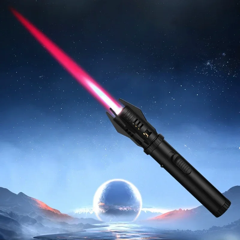 Metal Windproof Red Jet Flame Gas Torch Lighter Outdoor Camping BBQ ...