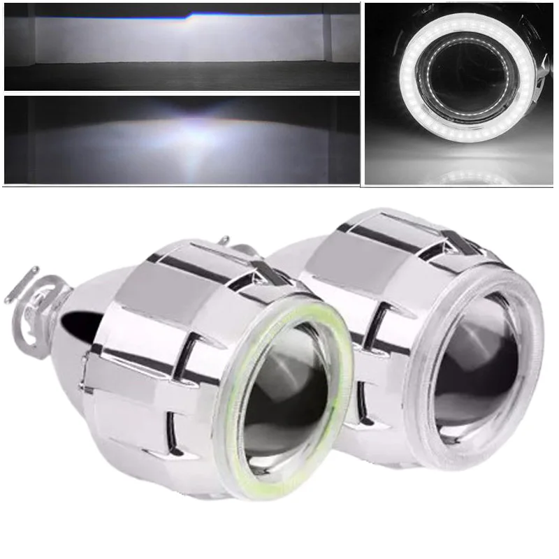 2.5 Inch 70mm LED Halo Angel Eyes Bi Xenon Projector Lens DRL Retrofit ...