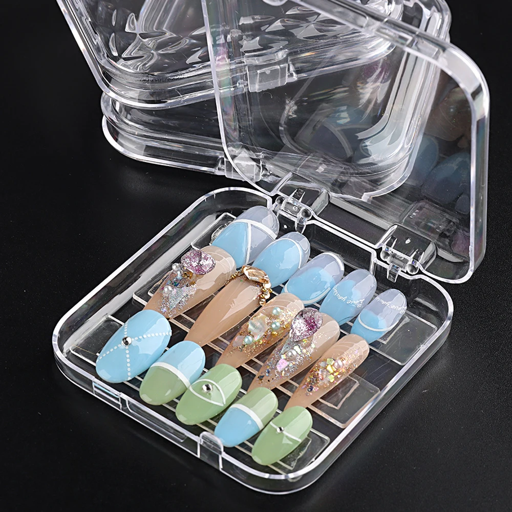 1Pcs Clear Nail Storage Box Acrylic Press On Nail Storage Case False ...