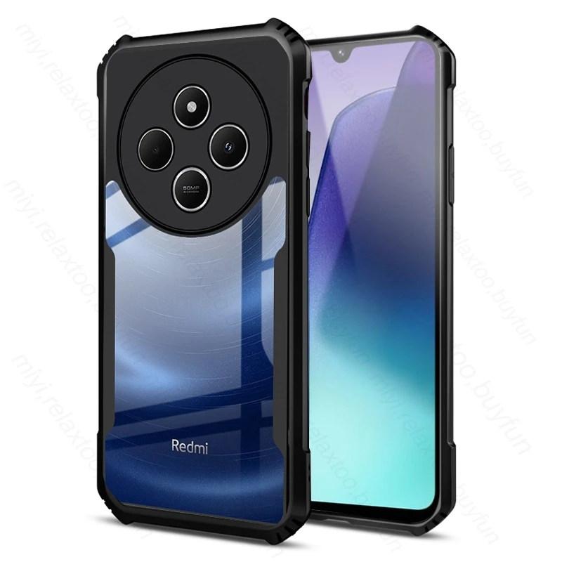 For-Xiaomi-Redmi-14C-4G-Case-Transparent-Acrylic-Shockproof-Armor-Cover ...