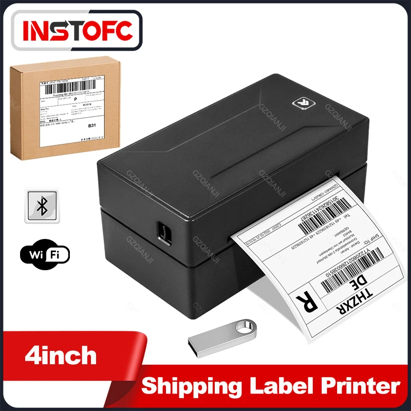 Barcode-Shipping-Label-Printer-4x6-inch-Thermal-Paper-Sticker-USB ...
