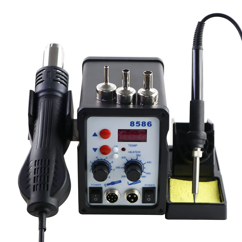 8586 2 In 1 Smd Rework Soldering Station 220v 110v 700w Hot Air Gun Solder Iron For Welding Desoldering Repair Tools Electric Soldering Irons