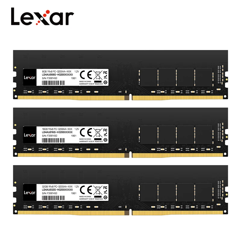 Lexar DDR4 UDIMM Desktop Memory 3200MHz 8GB 16GB 288 Pin Memoria Ram ...