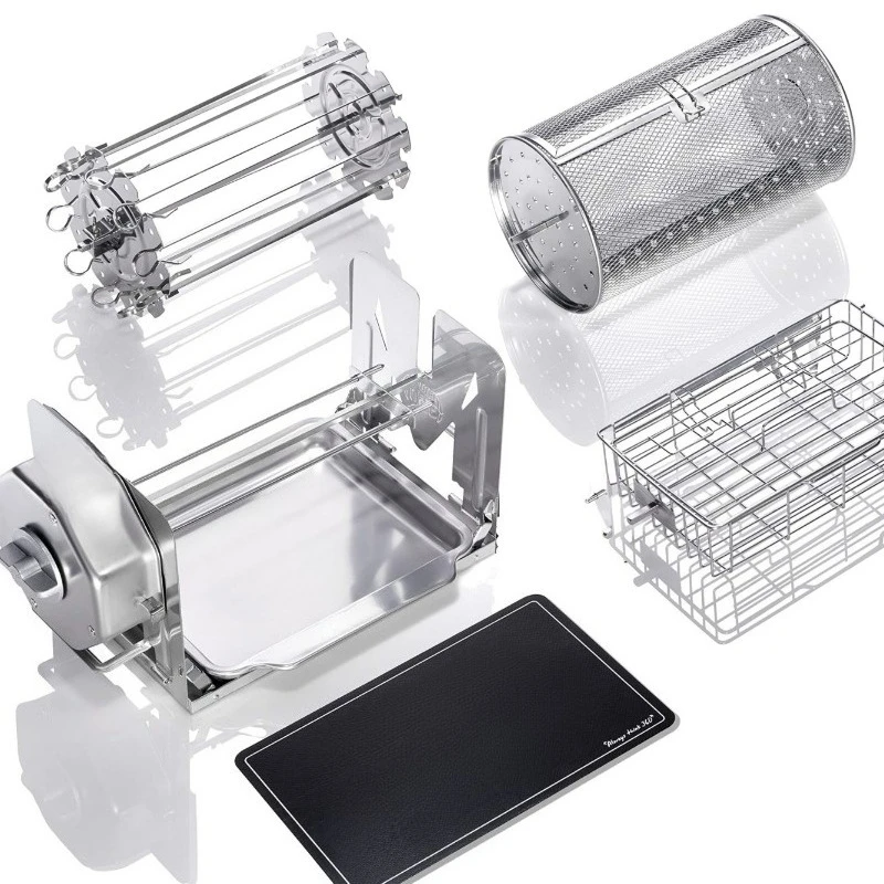 Wireless rotary grill kit for grills, ovens and smokers, non-electric ...