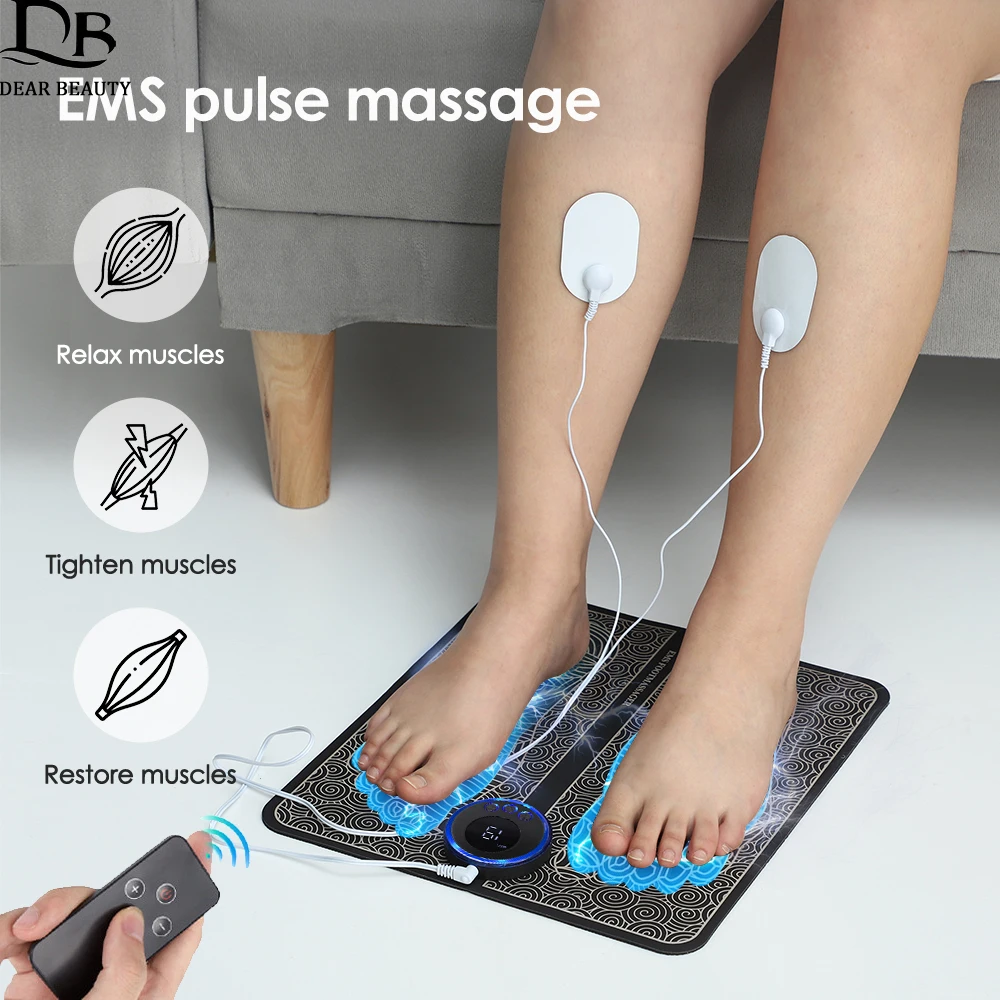 Electric-Foot-Massager-With-Electrode-Patch-Muscle-Stimulation-Blood ...