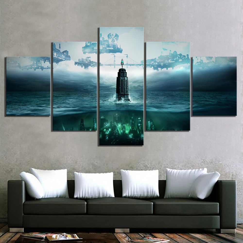 Canvas Wall Art Poster | 5 Panel Wall Art | Bioshock | Painting ...