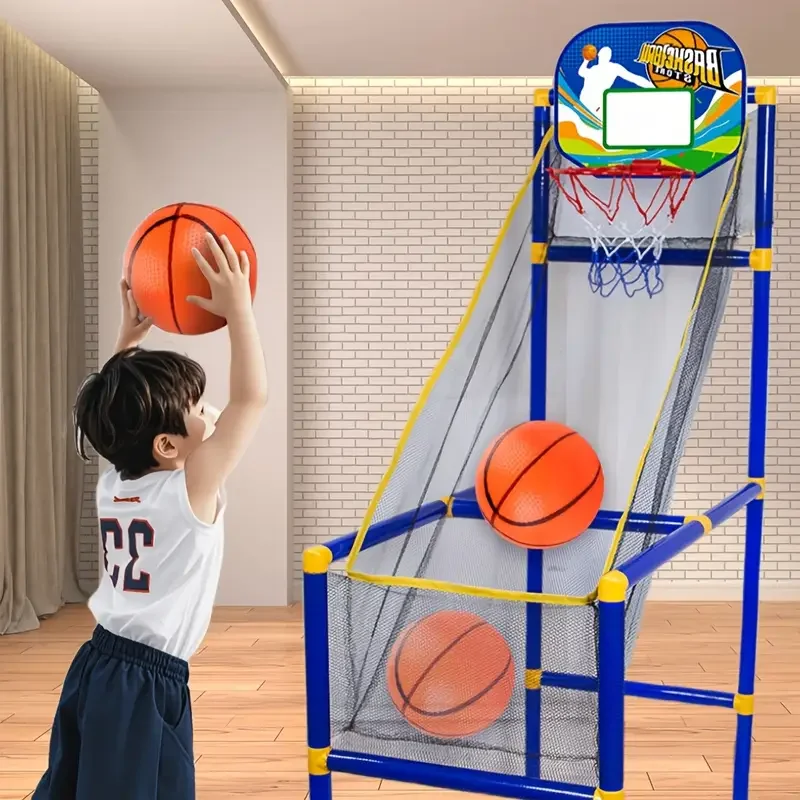 Home Arcade Basketball Hoop Set Kids Shooting Machine with Adjustable ...